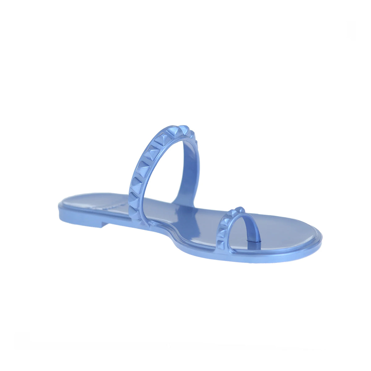 Carmen Sol Maria Flat Jelly Sandals - Baby Blue Metallic Jelly ...